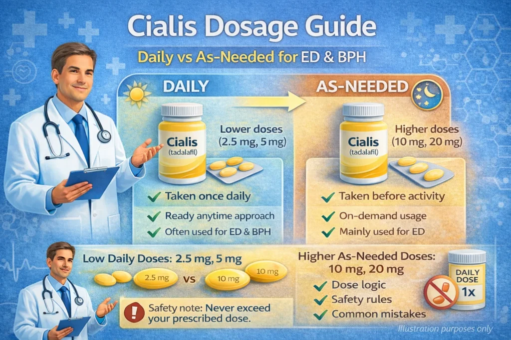 Cialis Dosage Guide: Daily vs As-Needed for ED & BPH