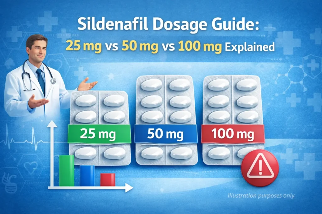 Sildenafil Dosage Guide: 25mg vs 50mg vs 100mg Explained